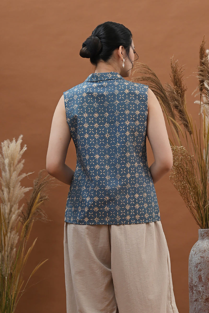 Kebaya Garut Sleeveless Blue T3048 – Nonarara
